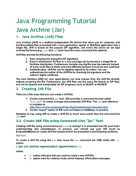 Java Programming Tutorial 117 Java Programming Tutorial Java Archive