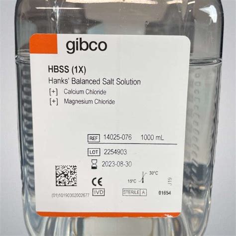 Gibco Hanks Balanced Salt Solution Without Phenol Red 1000 Ml — Life Sciences Trading