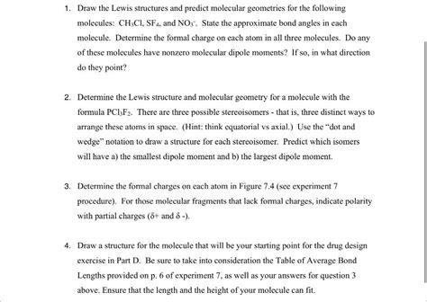 Solved 1 Draw The Lewis Structures And Predict Molecular