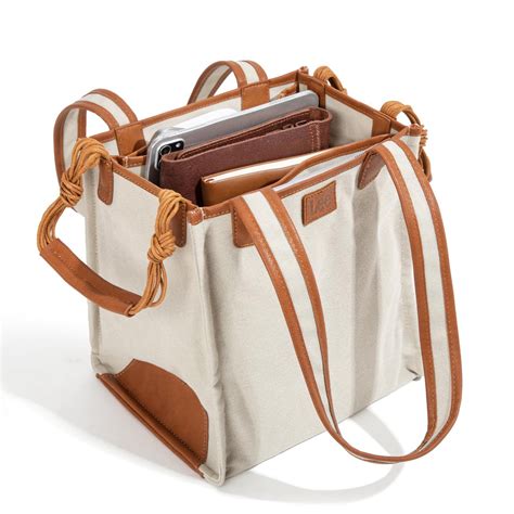 Trendy Canvas Bag With Zipper Pocket And Double Handle