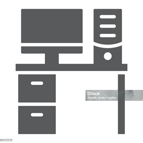 사무실 테이블 문자 모양 아이콘 사무실과 작업 책상 서명 벡터 그래픽 흰색 배경 Eps 10 솔리드 패턴 0명에 대한 스톡 벡터