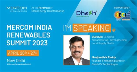 Manjunath N Reddy On Linkedin Mercomrenewablessummit Solarenergy Greenhydrogen