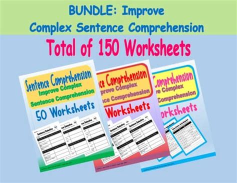 Bundle Understanding Complex Sentences Sentence Comprehension Worksheets