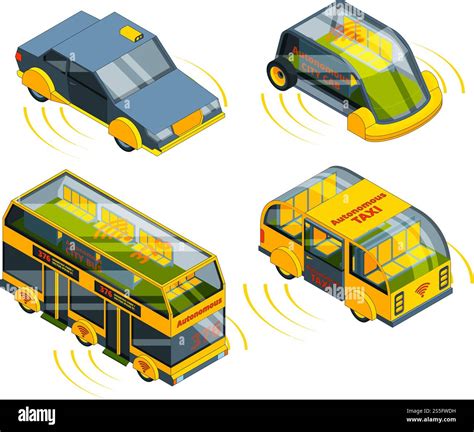 Future Unmanned Vehicle Autonomous Transport Cars Buses Trucks And Trains Self Control