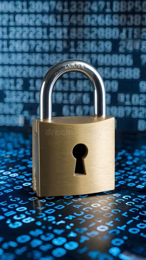 Open Padlock Symbolizes Security Against Digital Backdrop Of Alphanumeric Characters Stock