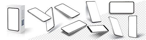 현실적인 스마트 폰 모형 장치 Ui Ux 프레젠테이션 템플릿에 대한 모형 빈 디스플레이 격리 된 템플릿 전화 다른 각도 보기와 휴대 전화 프레임 3d 아이소메트릭 일러스트