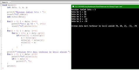 Contoh Program Array 1 Dimensi Bahasa C