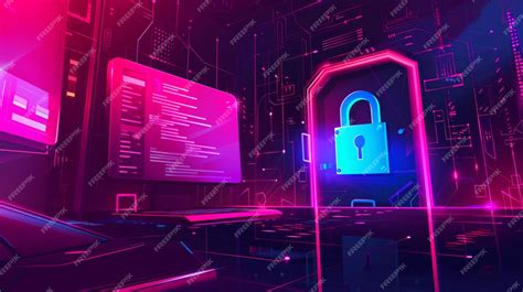 Premium Vector A Computer Screen With A Padlock That Says Padlock