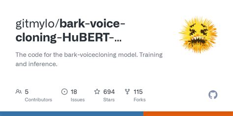Github Gitmylo Bark Voice Cloning Hubert Quantizer The Code For The Bark Voicecloning Model