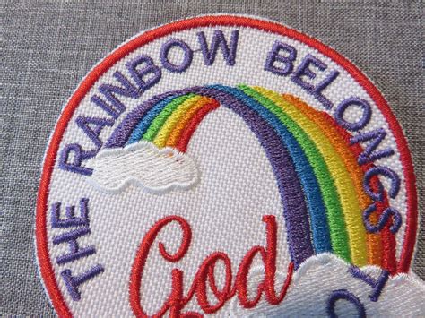 Rainbow God Religion Iron On Patch Church Embroidery Etsy