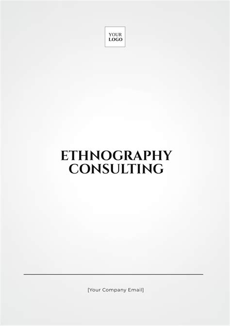 Free Ethnography Consulting Template To Edit Online