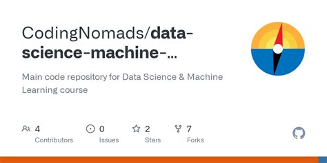 Github Codingnomads Data Science Machine Learning Main Code Repository For Data Science