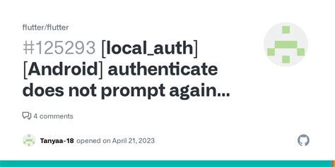 Localauth Android Authenticate Does Not Prompt Again When App Comes