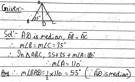 solved in the given figure ad is the median then ∠ bad is [math]