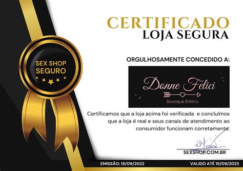 Certificado Donne Felici Sex Shop