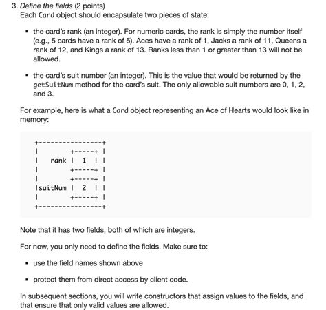 Solved Cardjava A Blueprint Class To Represent An