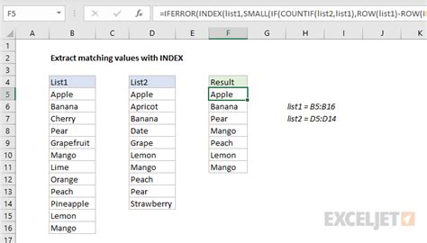 Filter To Extract Matching Values Excel Formula Exceljet