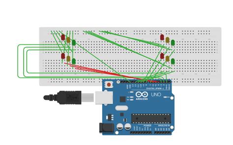 Circuit Design Traffic Light Tinkercad