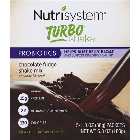 Nutrisystem Shake Mix Chocolate Fudge Turbo Shake 5 Each Delivery