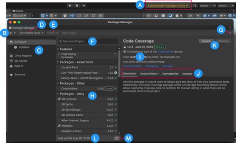 Unity Manual The Package Manager Window