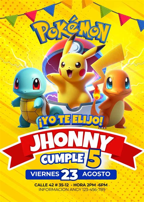 Invitacion De Cumpleaños De Pokemon Gratis Y Editable Invitacion De