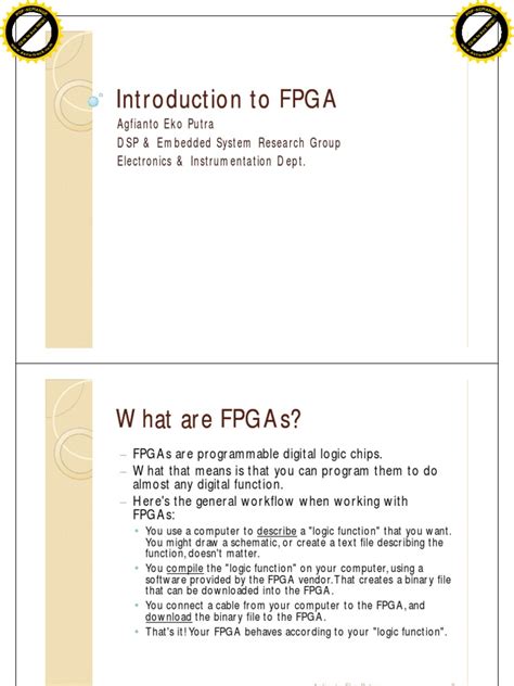 Introduction To Fpga Introduction To Fpga Pdf Field Programmable