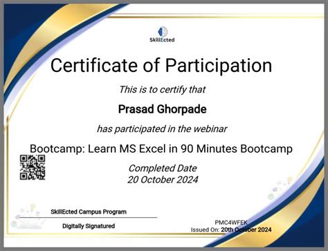 prasad ghorpade on linkedin excited to share certificate from