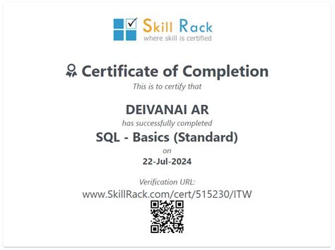 Completed Sql Basics Course By Skillrack Deivanai Ar Posted On The Topic Linkedin