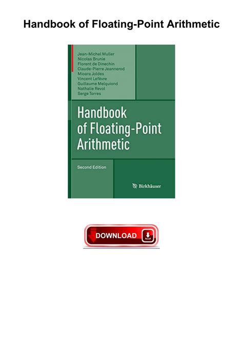 download [pdf] handbook of floating point arithmetic kindle