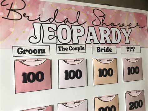 Bridal Shower Jeopardy Printable Game Hen Do Entertainment Questions