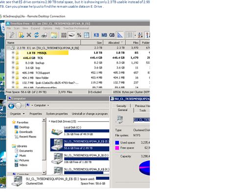 The Amount Of Space Reported By OS Does Not Match Reality Windows Spiceworks Community