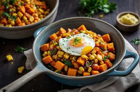 Corn And Sweet Potato Hash Premium Ai Generated Image