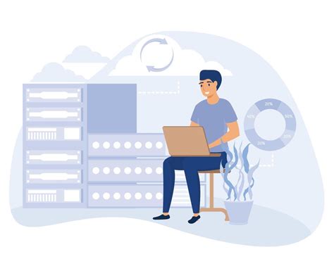 Data Backup Software Concept Cyber Security Data Protection Flat