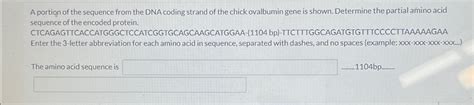 Solved A Portion Of The Sequence From The DNA Coding Strand Chegg