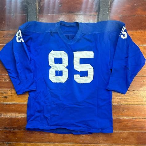 Shirts Vintage Blue Football Jersey With Number 85 Poshmark