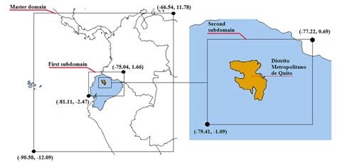 Model Simulation Domains D01 Master Domain 100 X 100 Cells 27x 27 Download Scientific