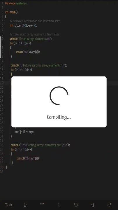 Insertion Sort Using C Coding Youtube