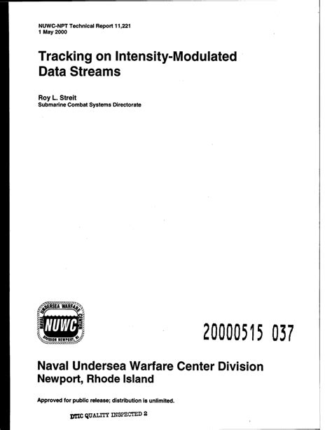 Pdf Tracking On Intensity Modulated Sensor Data Streams