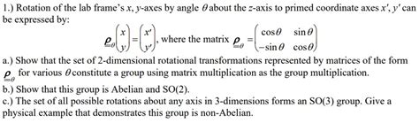 Solved Rotation of the lab frame s x y axes by angle θ Chegg
