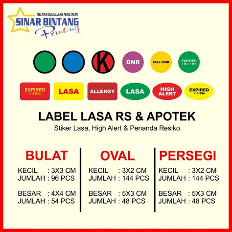 Jual Stiker High Alert And Lasa Stiker Label Obat Lasa Rs And Apotek Anadrom 3142 Shopee Indonesia