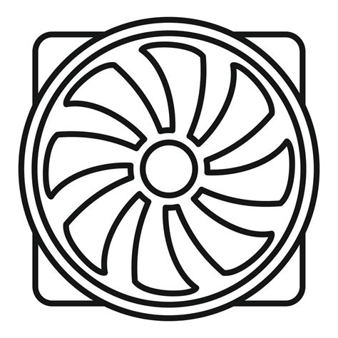 Pc Plastic Fan Icon Outline Style Vector Art At Vecteezy