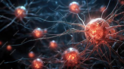 Premium Ai Image Microscopic View Of Brain Neural Network Cells