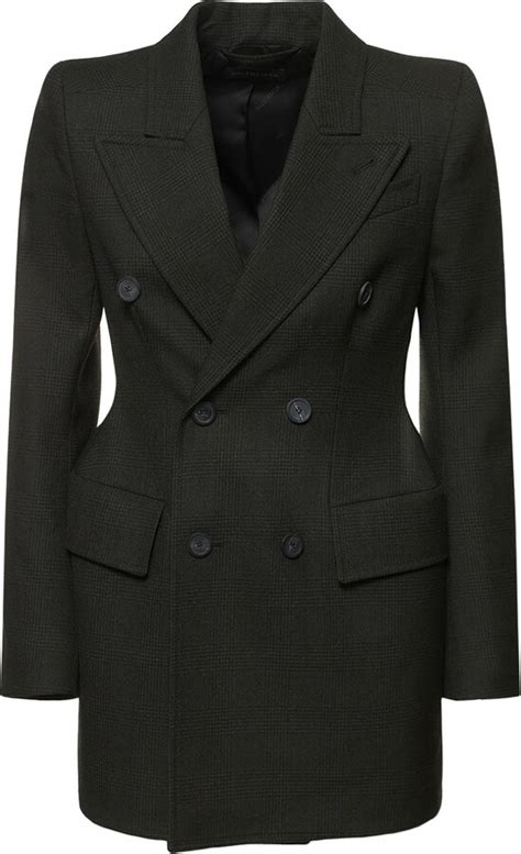 Balenciaga Double Breasted Hourglass Wool Blazer Shopstyle