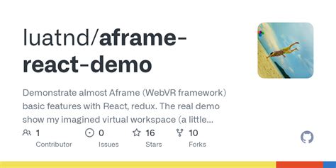 GitHub Luatnd Aframe React Demo Demonstrate Almost Aframe WebVR