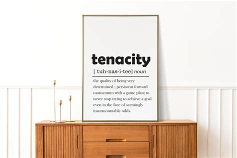 tenacity word defination print funny office sign office wall art funny home office poster