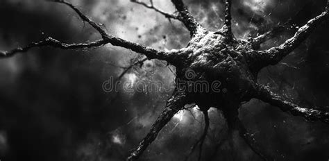 Microscopic View Of A Neuron Depicting Complex Structure And
