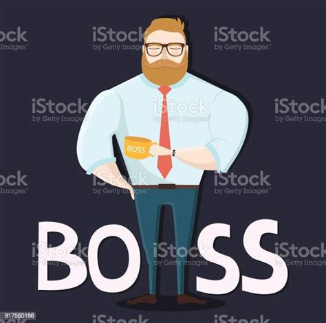 보스의 모습에서 턱수염이 난된 남자의 캐릭터의 재미 있는 그림 인사말 카드에 대 한 완벽 한 그림입니다 편집 가능한 벡터 일러스트 레이 션 아버지에 대한 스톡 벡터 아트 및