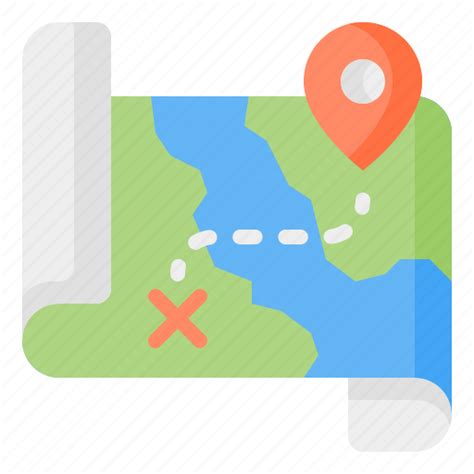 map location placeholder pin pointer track paper roll icon