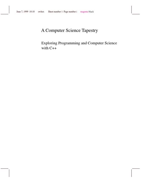 A Computer Science Tapestry Exploring Computer Science With C
