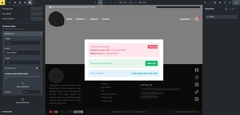 Show Woocommerce Notice Element In A Popup Instead Of The Page Itself How To Bricks